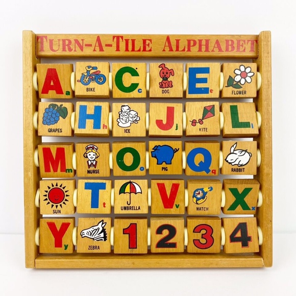 Kinder Care | Toys | Kinder Care Turn A Tile Alphabet Letters Pictures ...
